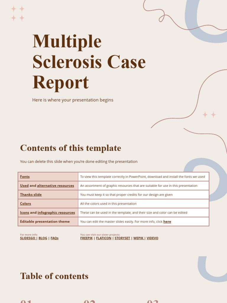 Multiple Sclerosis Case Report by Slidesgo | PDF | Medical Diagnosis | Clinical Medicine