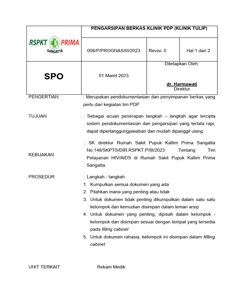 Spo Pengarsipan Berkas | PDF