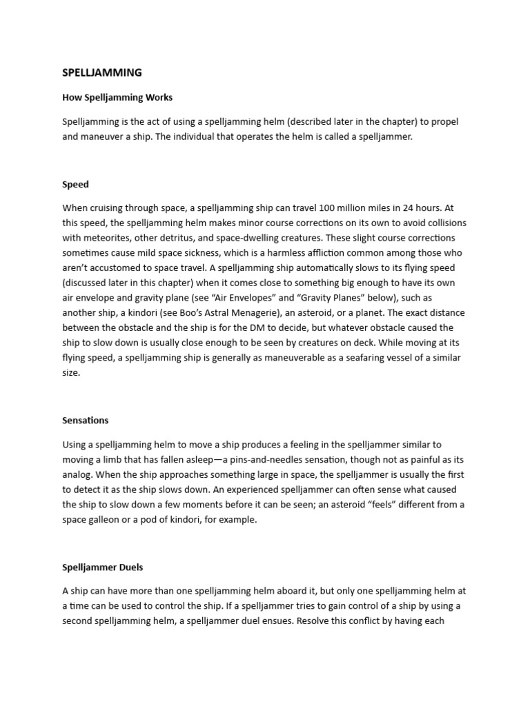 Understanding Spelljamming Mechanics | PDF | Ships