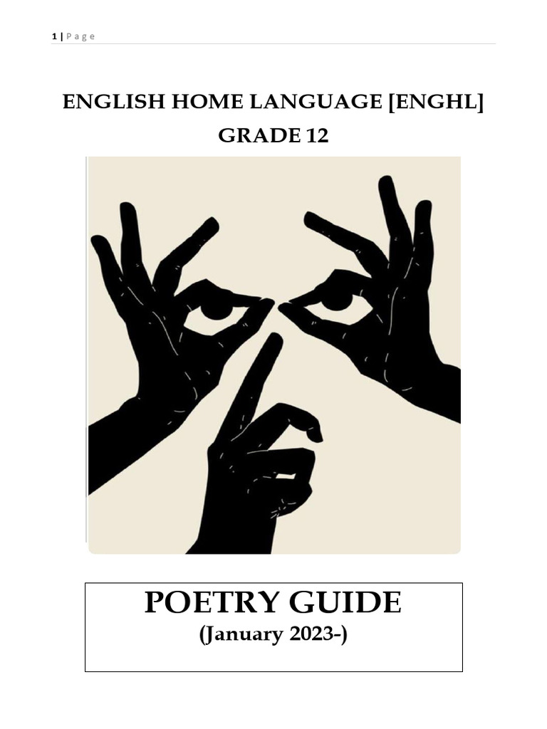 Grade 12 Poetry Study Guide 2023 | PDF