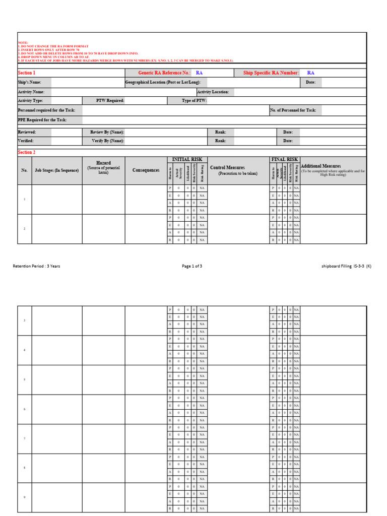 SOM 1.1 B Risk Assessment Form | PDF