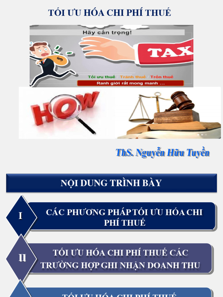 P1. CHUYÊN ĐỀ TỐI ƯU HÓA CHI PHÍ THUẾ | PDF