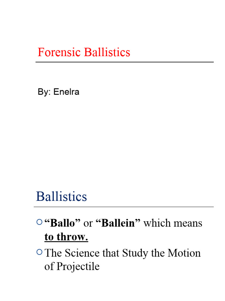 Forensic Ballistics Explained | PDF | Science & Mathematics ...
