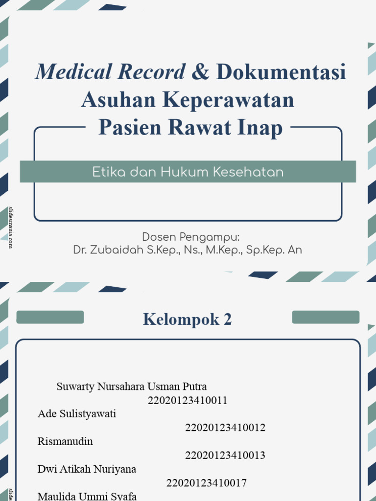 Dokumentasi Keperawatan Pasien Rawat Inap Final | PDF