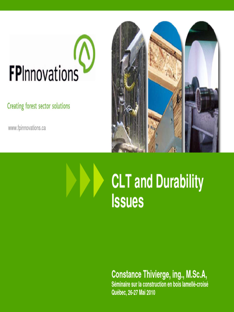 FP Innovations - CLT and Durability Issues | PDF