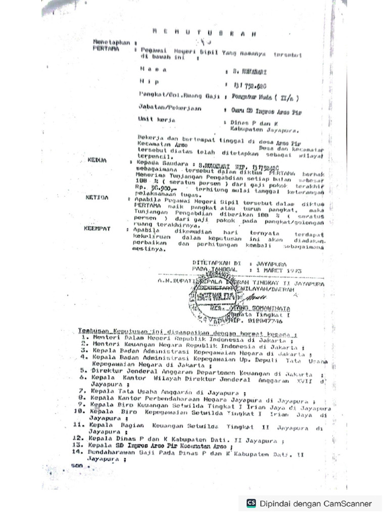 SK Tunjangan Daerah Terpencil | PDF