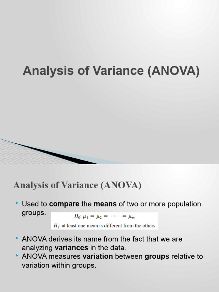 Anova Analysis | PDF | Career & Growth