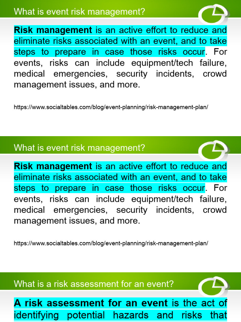 Week 14 Risks Management For Event Industry | PDF | Crisis Management ...