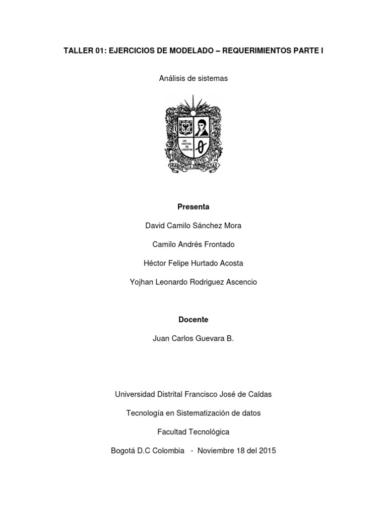 Taller 01 Ejercicios de Modelado Requerimientos v4 5 PDF Free | PDF