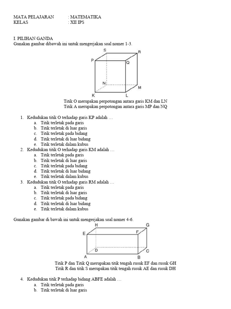 Soal PAS MTK kelas XII | PDF