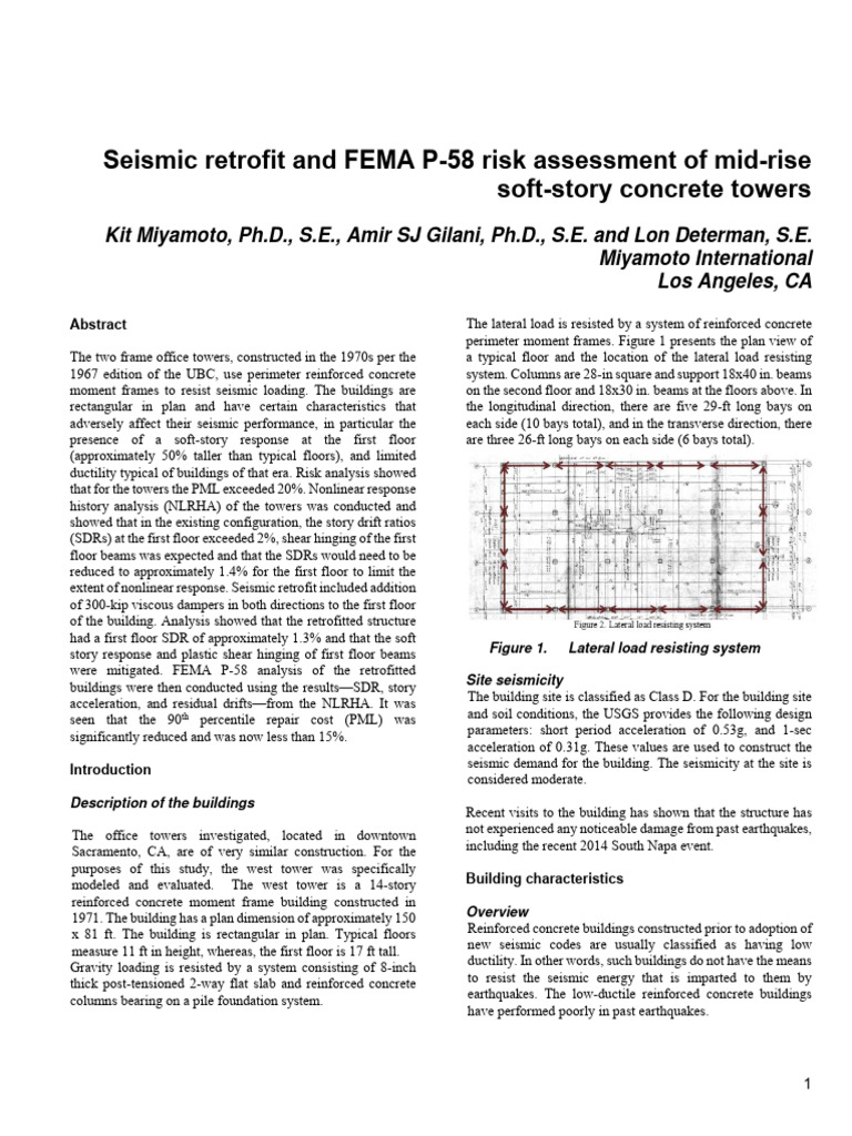 110 Seismic Retrofit of Mid Rise Soft Story Concrete Towers | PDF