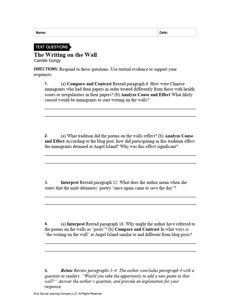 Text Questions | PDF | Language Arts & Discipline