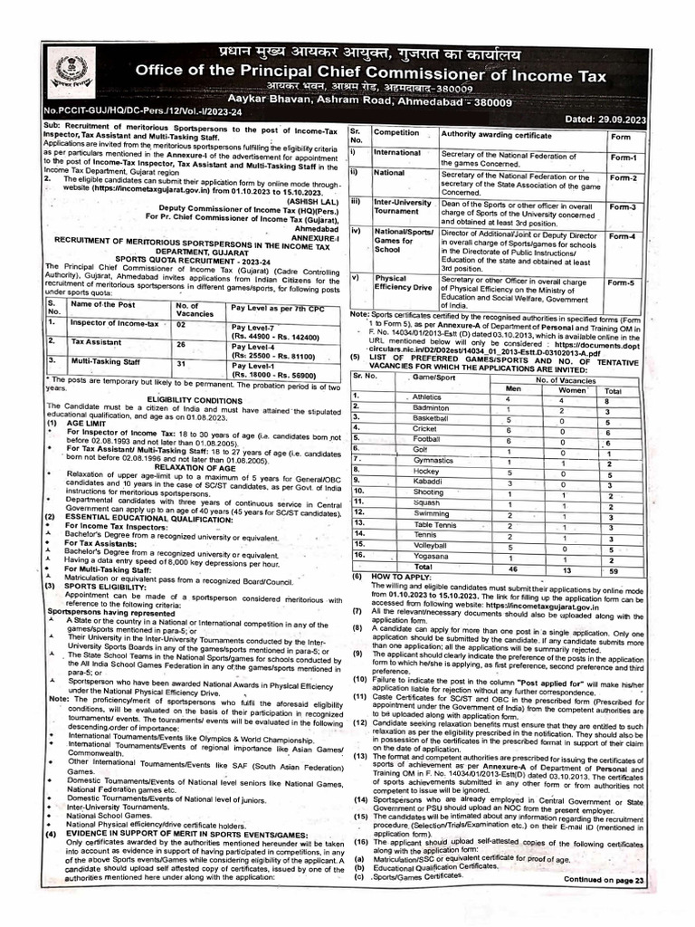 Income Tax Inspector of Income Tax Tax Assistant and Multi Tasking ...