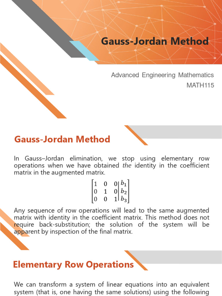 Gauss Jordan Pdf System Of Linear Equations Matrix Mathematics