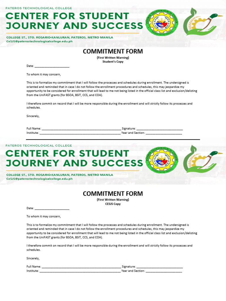 Commitment Form | PDF