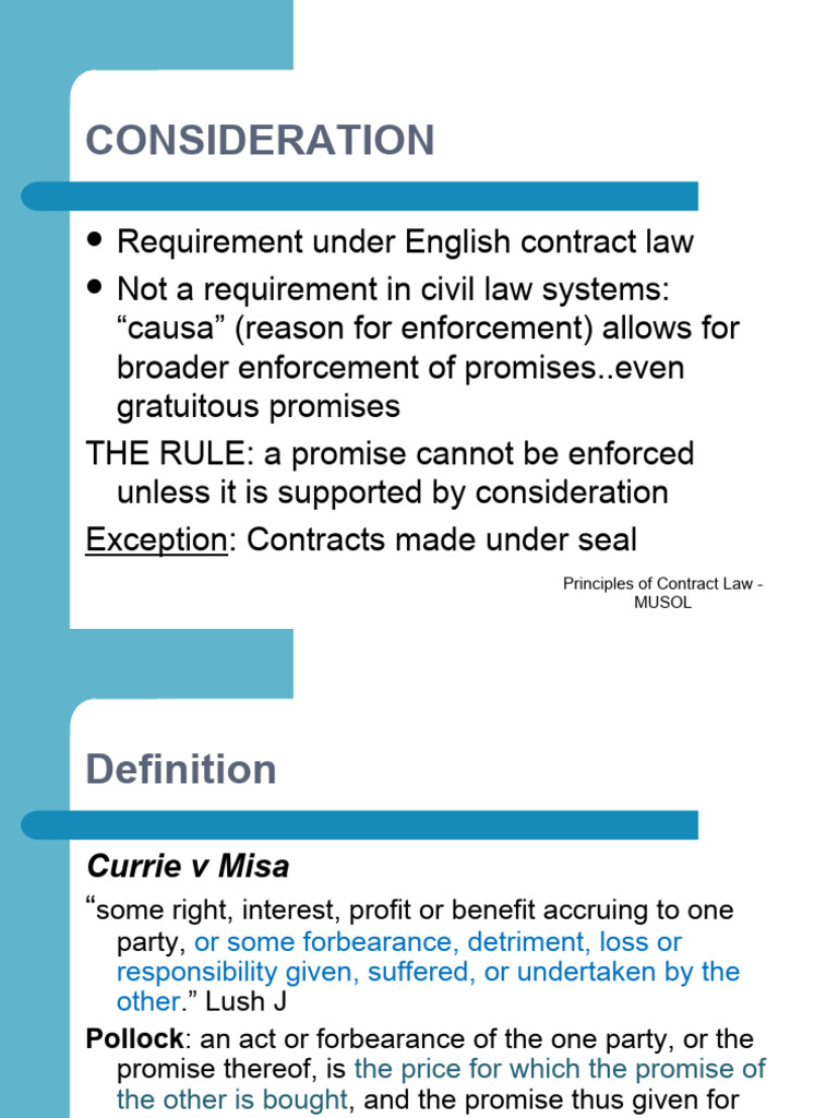 Lec 11 - Consideration | PDF | Consideration | Legal Concepts