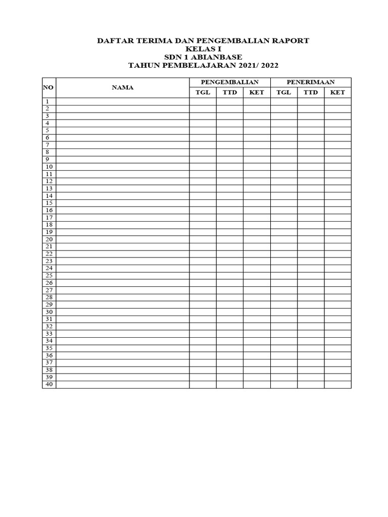 Administrasi Kelas 1 Abs | PDF