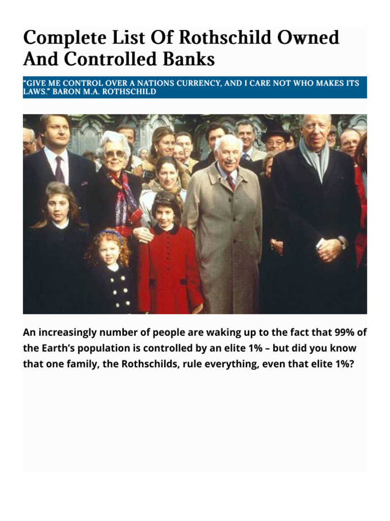 Complete List of Rothschild Owned and Controlled Banks - News Punch ...