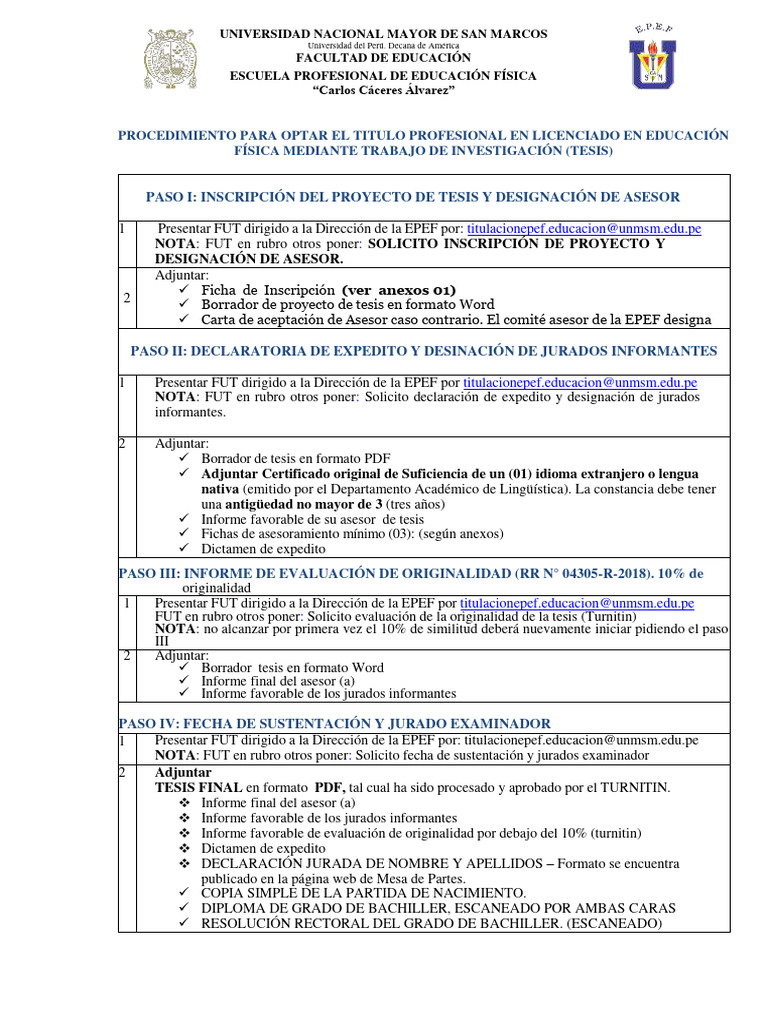 Procedimientos Titulación Epef 2022 4 | PDF | Enseñando | Plan de estudios