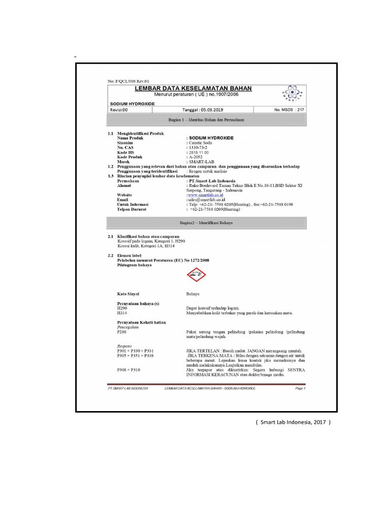 msds kimia topik 2 | PDF