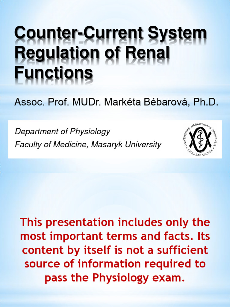 Counter-Current System. Regulation of Kidney Functions de | PDF