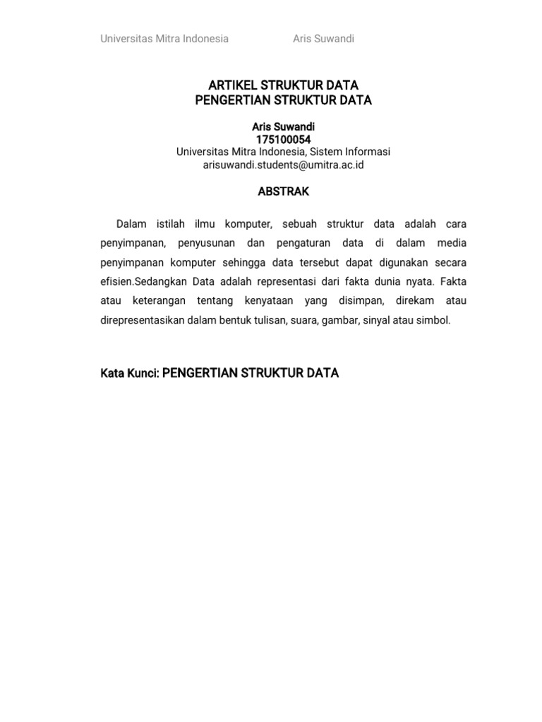 Struktur Data Aris Suwandi | PDF