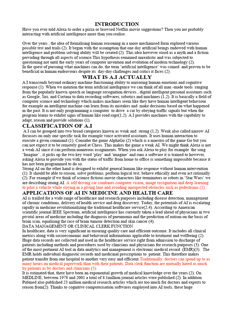 Artificial Intelligence in Medicine and Health Care | PDF