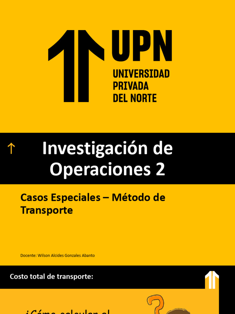 Semana 1 - Métodos de Transporte - Lineal | PDF