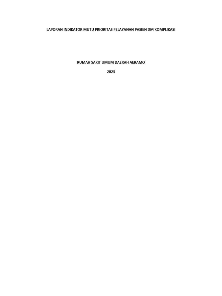 Indikator Mutu Prioritas RS 2023 | PDF
