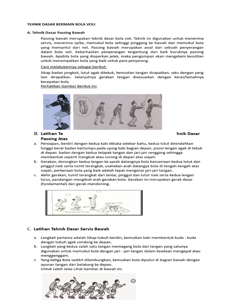 Tehnik Dasar Bermain Bola Voli | PDF