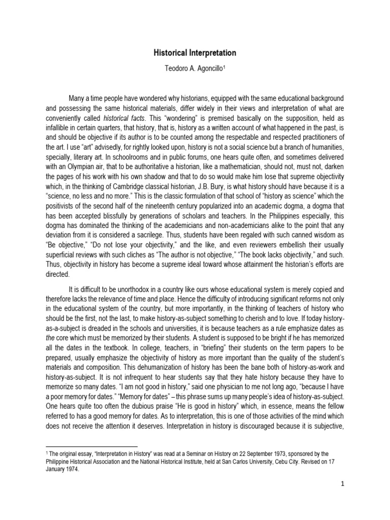 Historical Interpretation | PDF | Bias | Experience