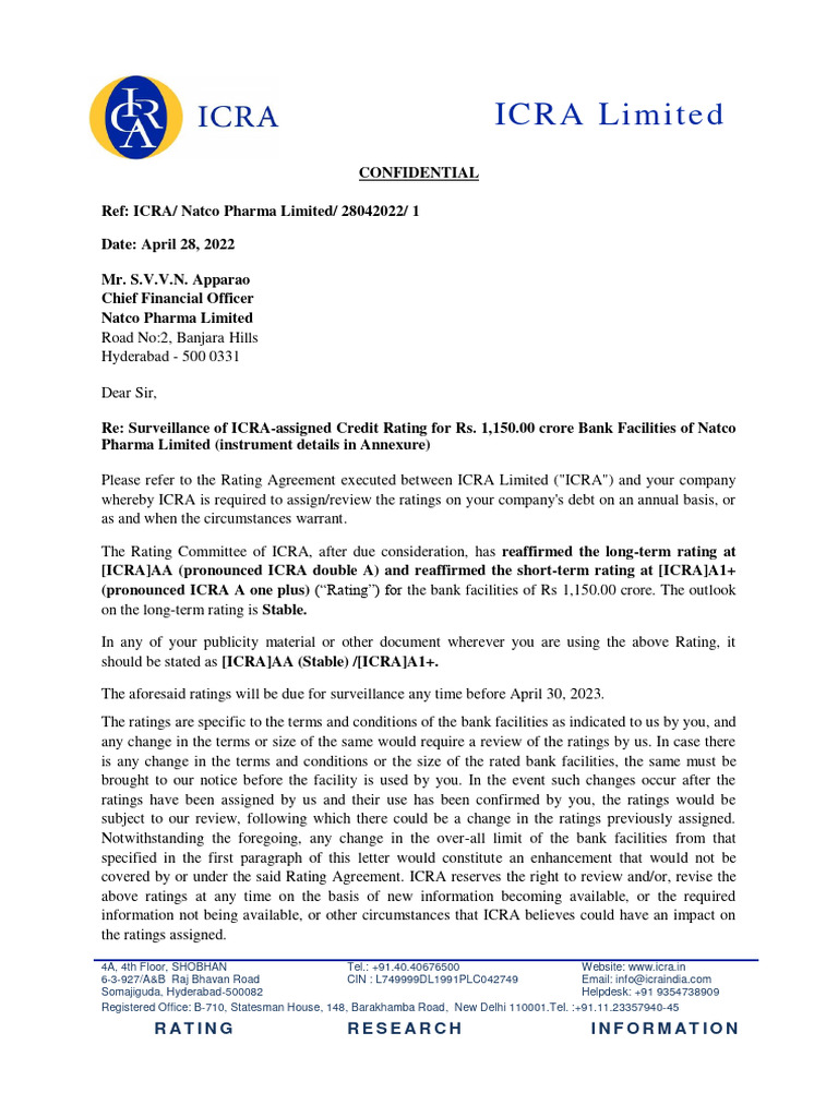 ICRA Ratings 2022 | PDF