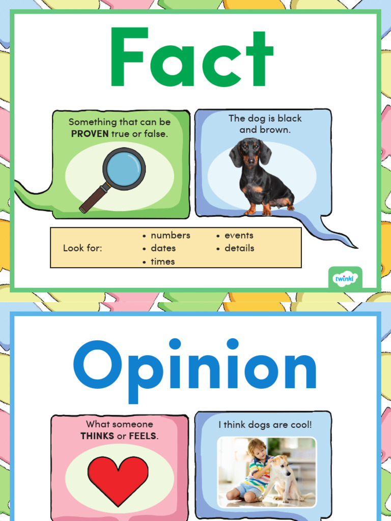 Fact and Opinion Sorting Activity For Older Learners | PDF