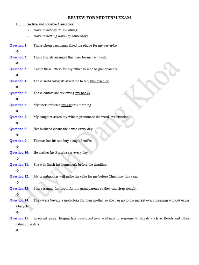 Review For Midterm Exam | PDF