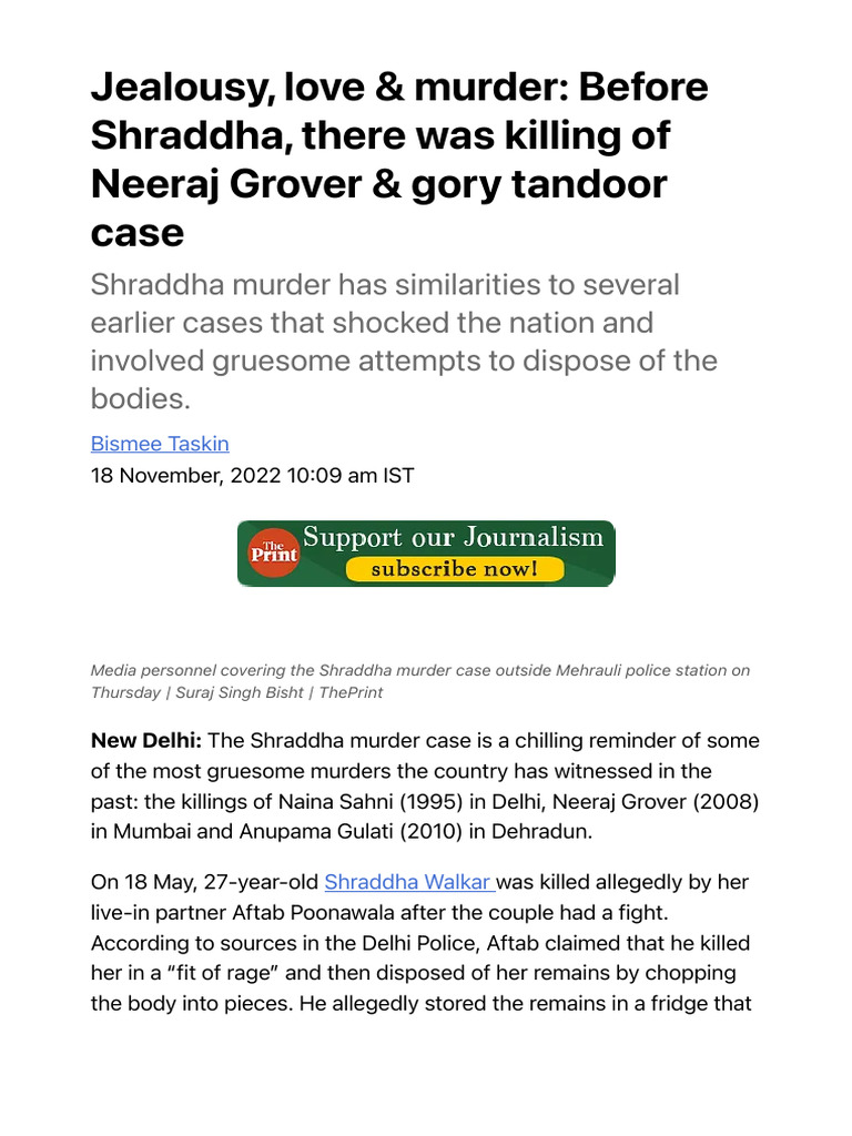 Jealousy, Love & Murder - Before Shraddha, There Was Killing of Neeraj ...