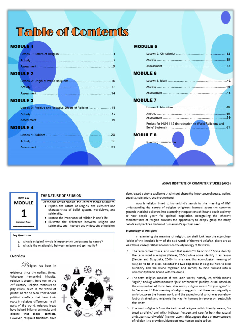Week 1 7 - CM - MDL - Hum 112 1 | PDF | God | Theology