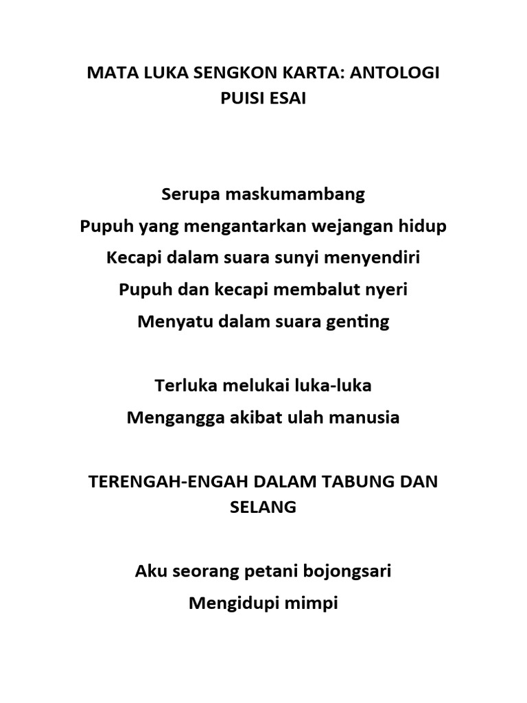 Mata Luka Sengkon Karta | PDF