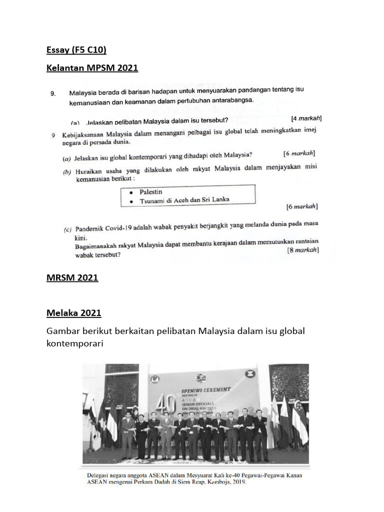 Essay (F5 C10) Sej | PDF