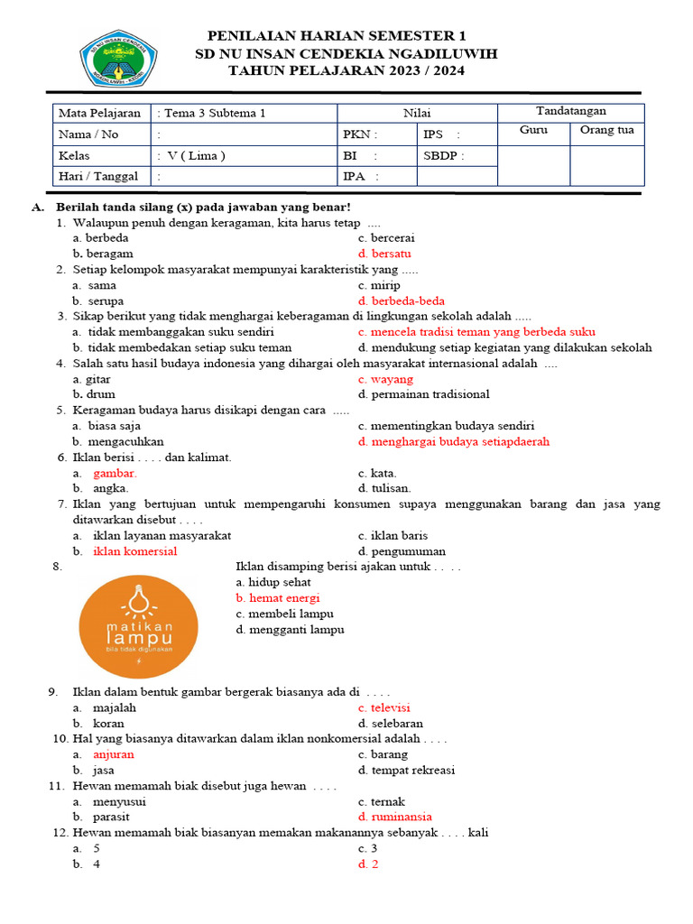 PH Tema 3 Sub Tema 1 | PDF