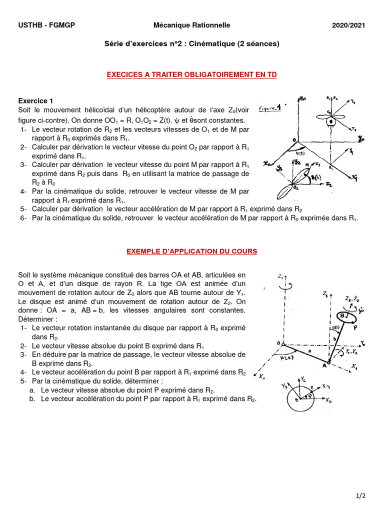 Série2 Cinématique | PDF