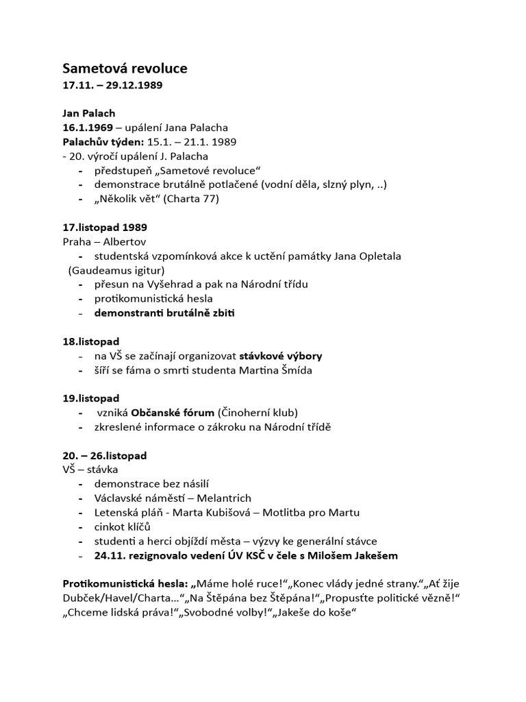 Sametová Revoluce | PDF