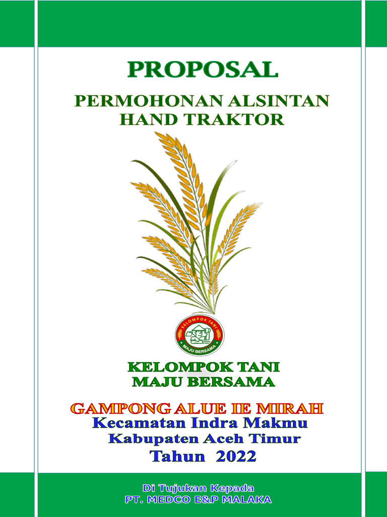 PROPOSAL Tani Maju Bersama | PDF