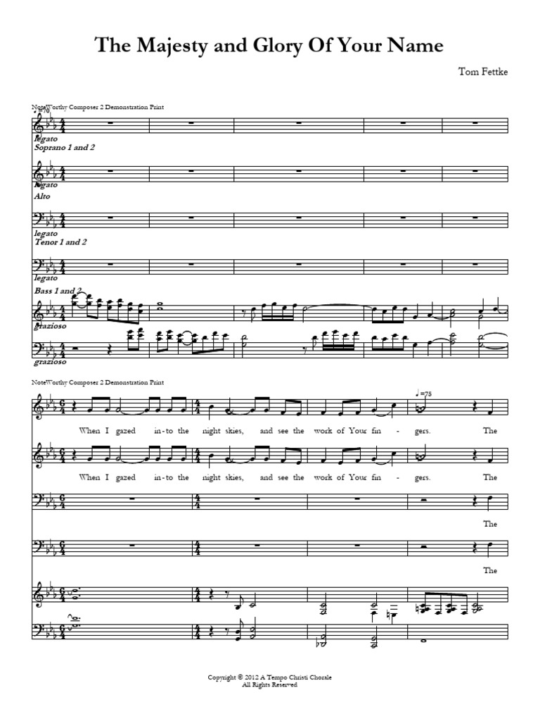 The Majesty and Glory of Your Name | PDF