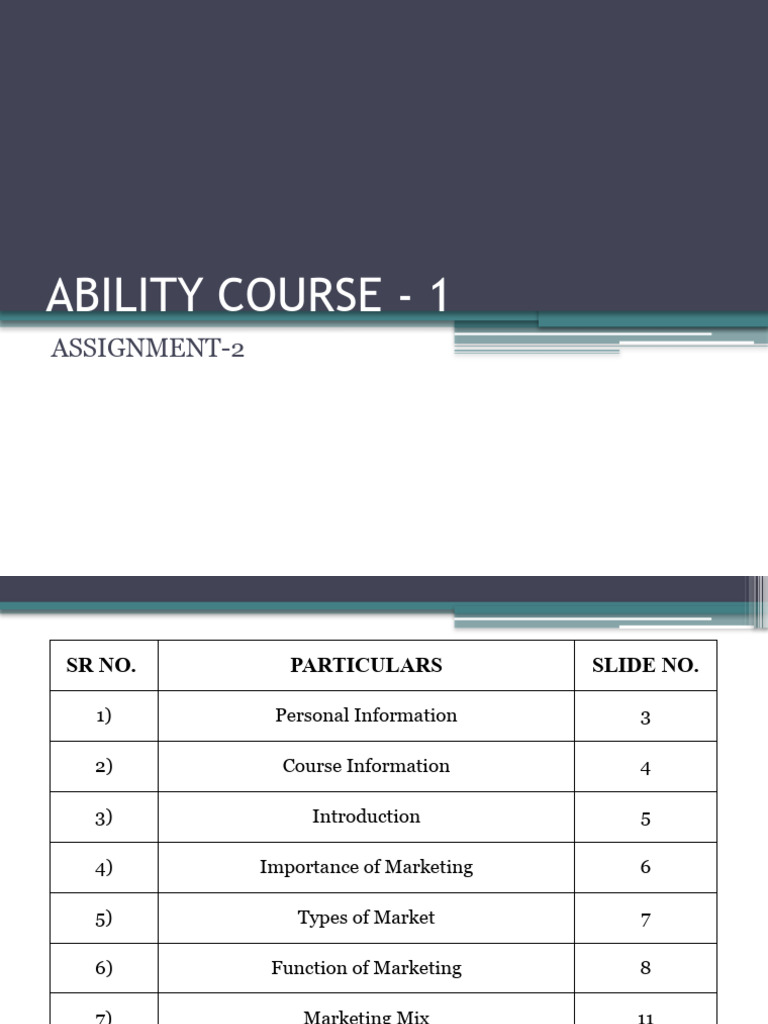 Ability Course 1 Assignment 2 | PDF | Marketing | Product (Business)