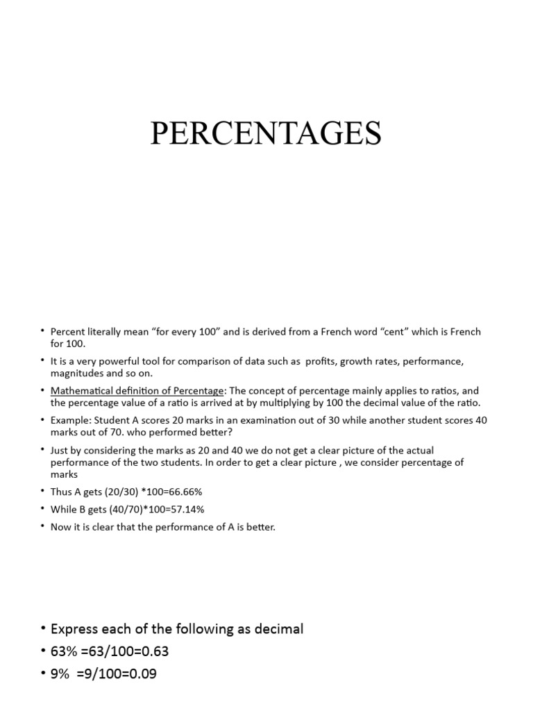 Understanding Percentages and Calculations | PDF | Percentage | Mathematics