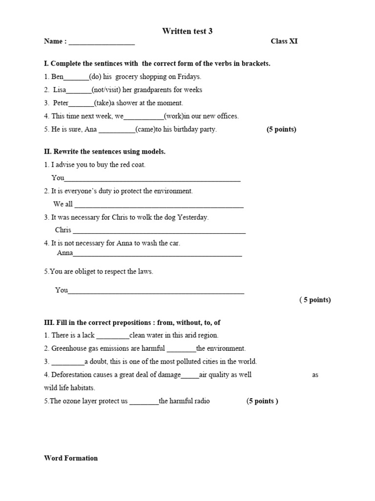 TR 3 Anglisht Teste | PDF