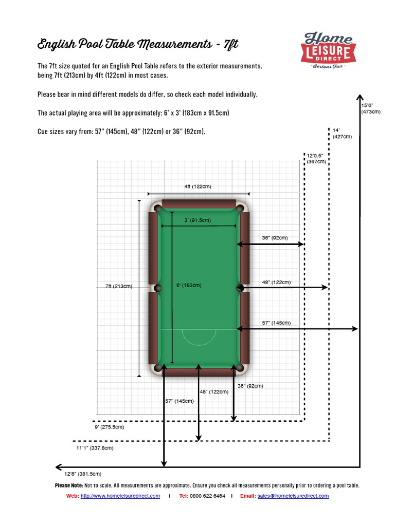 73899-Pool Table Measurements - 7ft | PDF