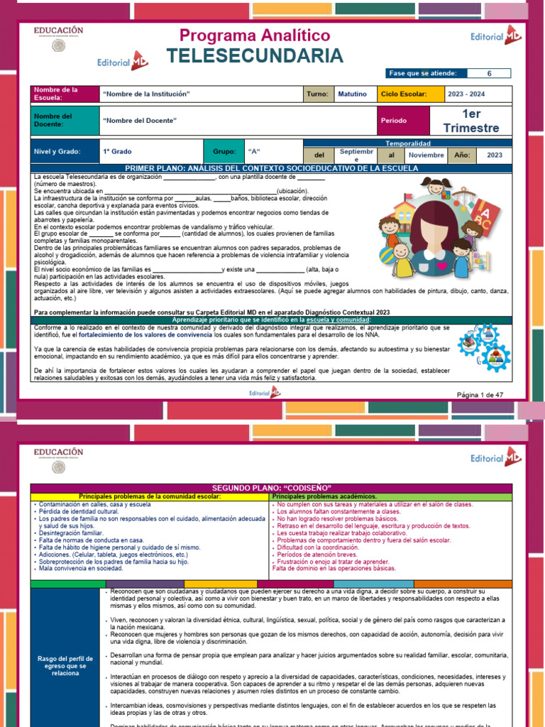 Telesecundaria 1° Grado - Saberes y Pensamiento 1T | PDF