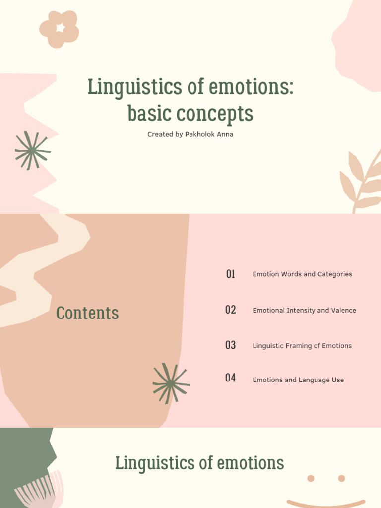 Linguistics of Emotions Basic Concepts | PDF | Emotions | Linguistics