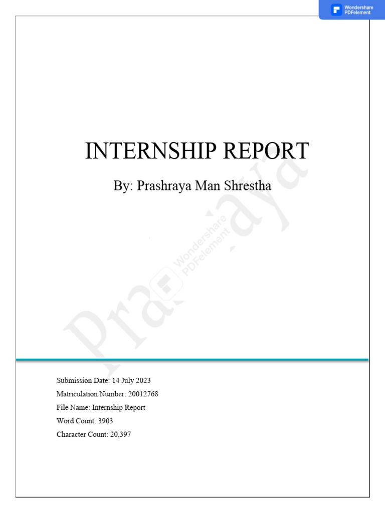 Internship Report - 1 | PDF